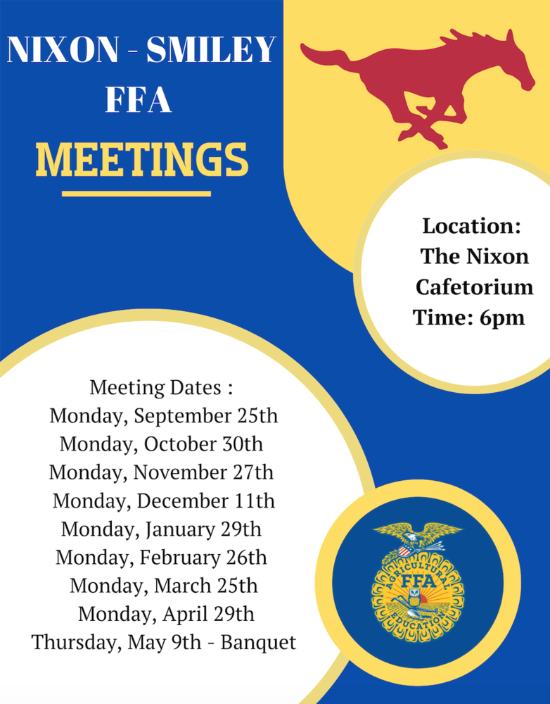 Nixon-Smiley FFA Meeting Dates | Nixon-Smiley